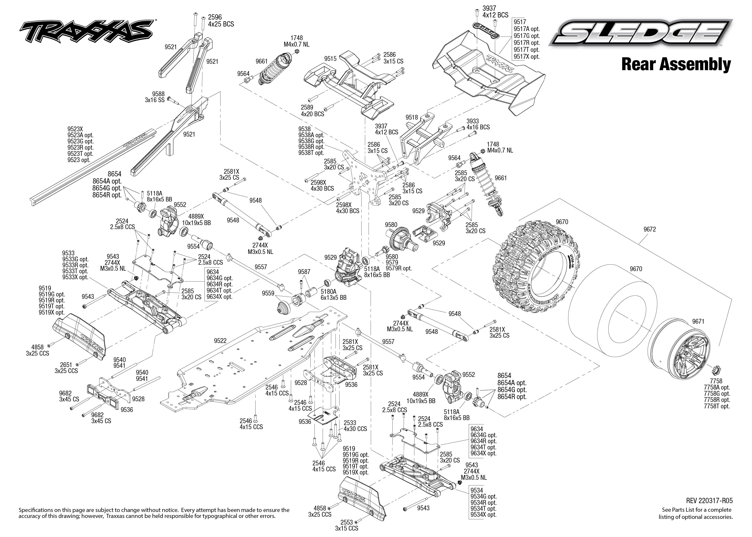 Traxxas sledge parts