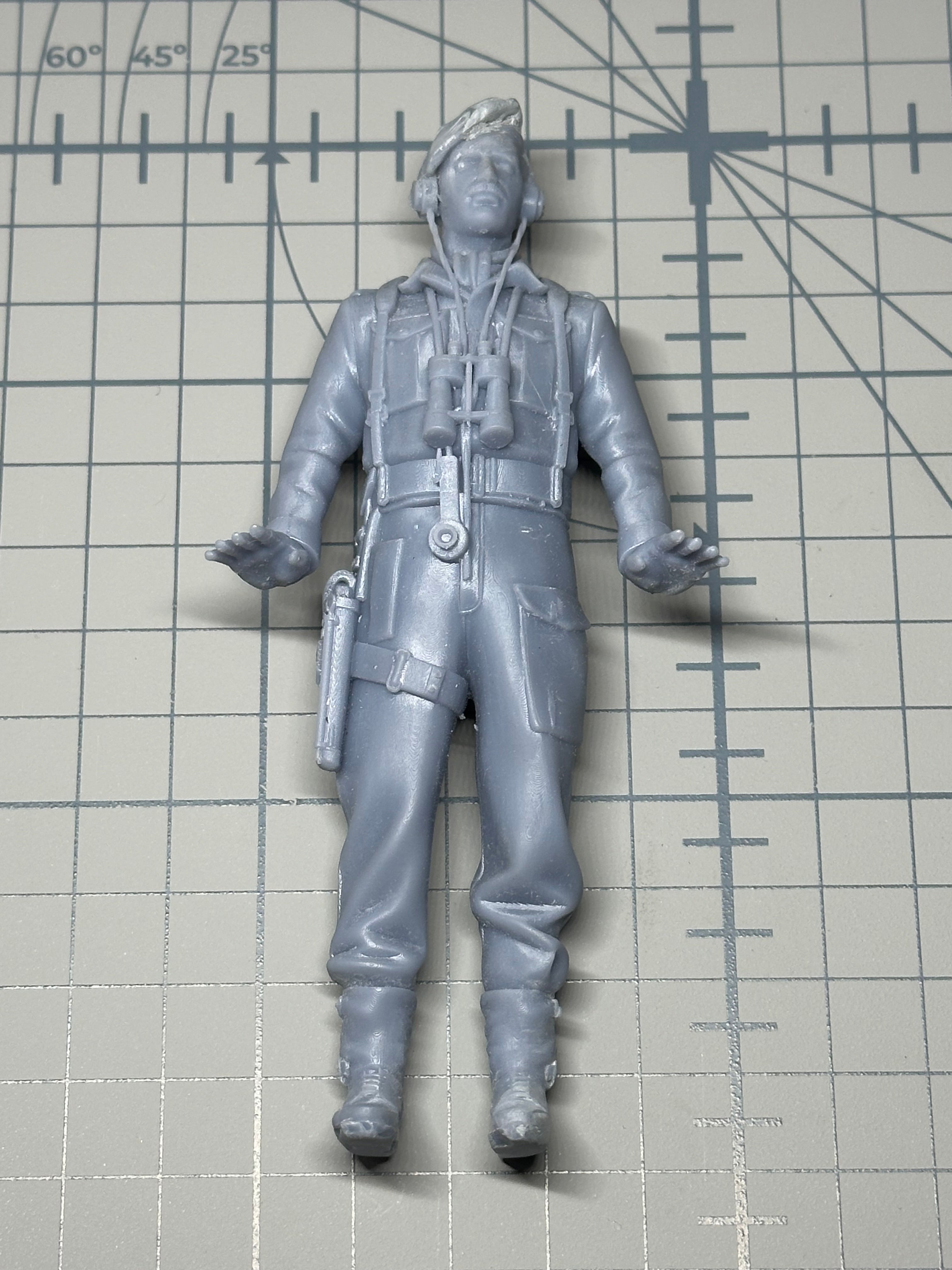 WW2 British Tank Commander With hands resting 1/16 scale printed by Th