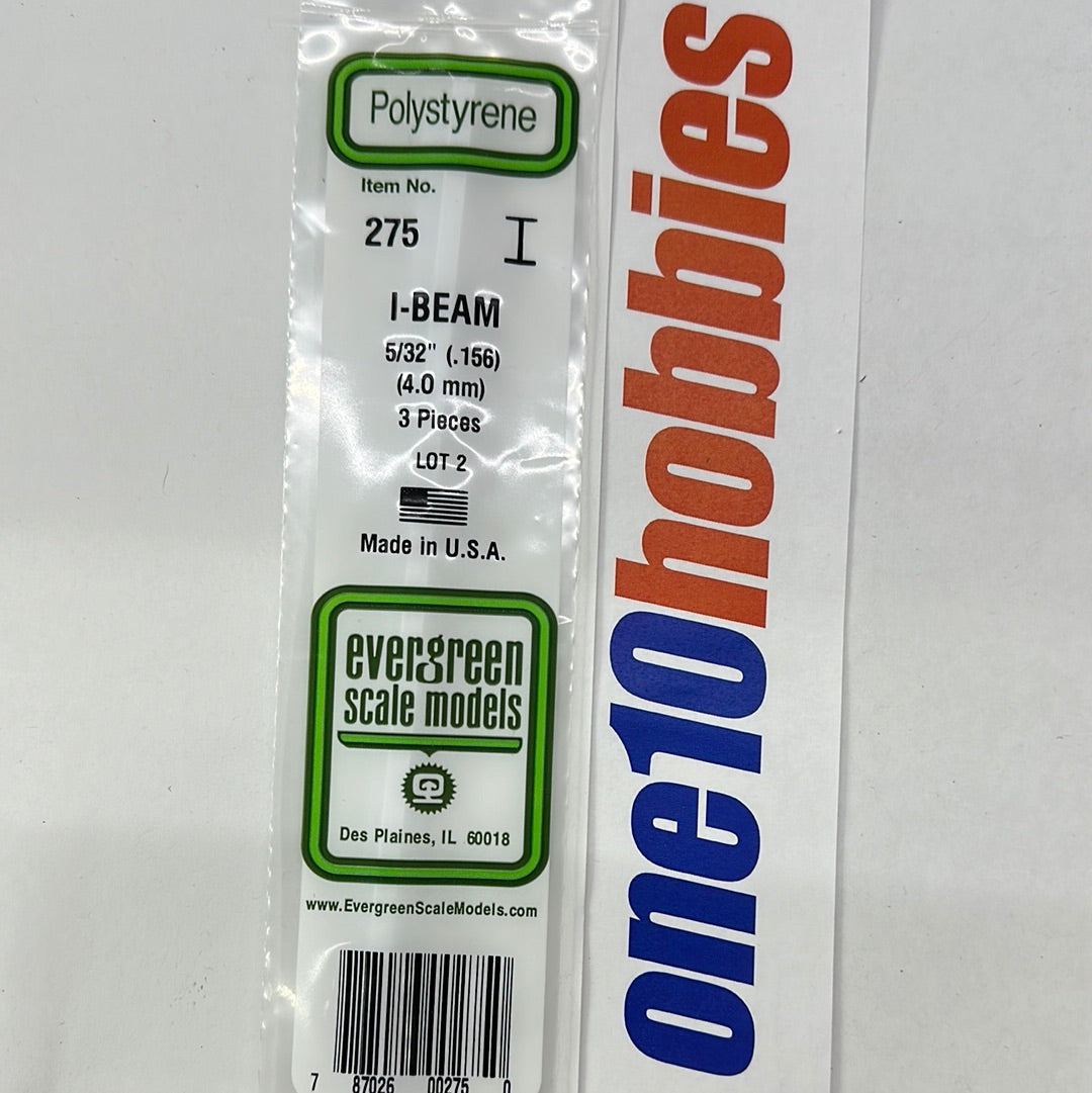 275 I-beam .156” (4.0mm) polystyrene White (3)