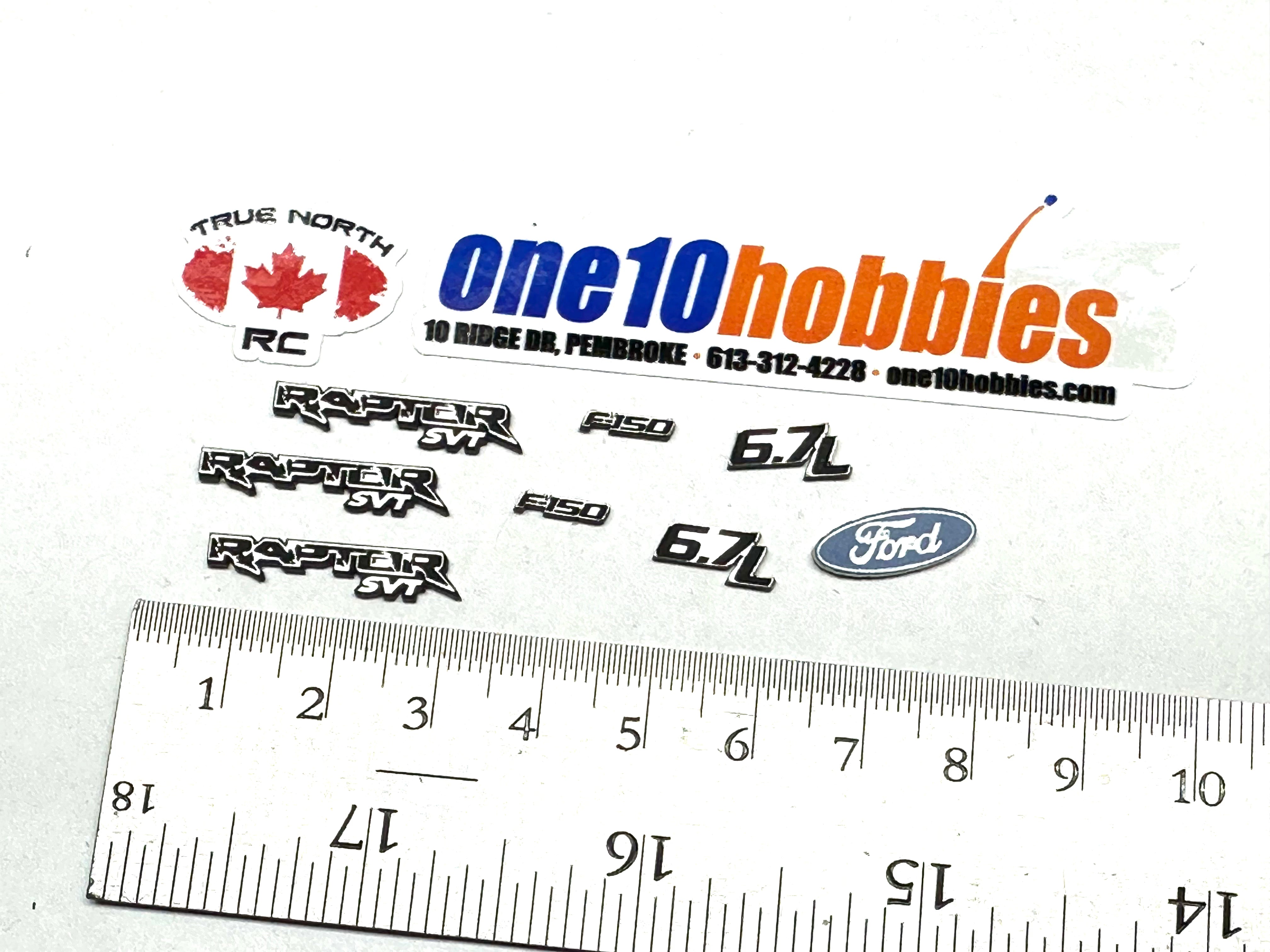 1/10 Scale Badge Kit for Ford Raptor SVT 6.7L f150 by True North Rc
